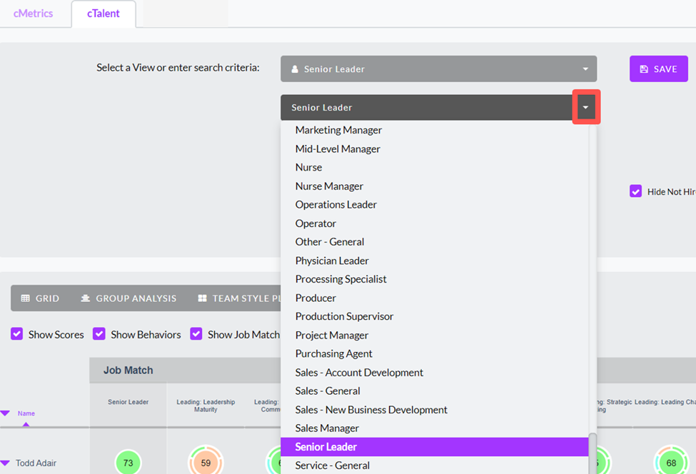 CALIPER: Using cTalent – Talogy Support